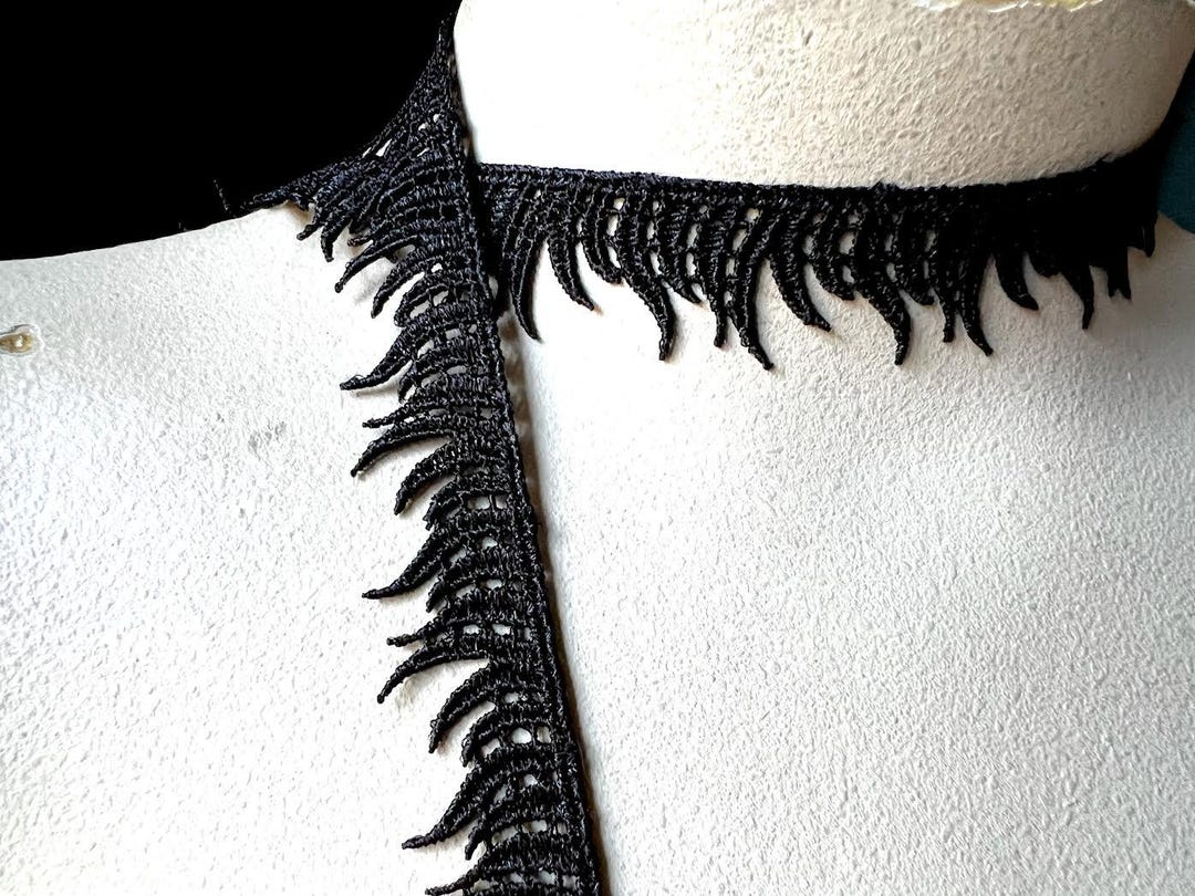 2 Yds. BLACK Lace Fringe Trim: Garments, Costumes, Crafts L 3166 - Etsy