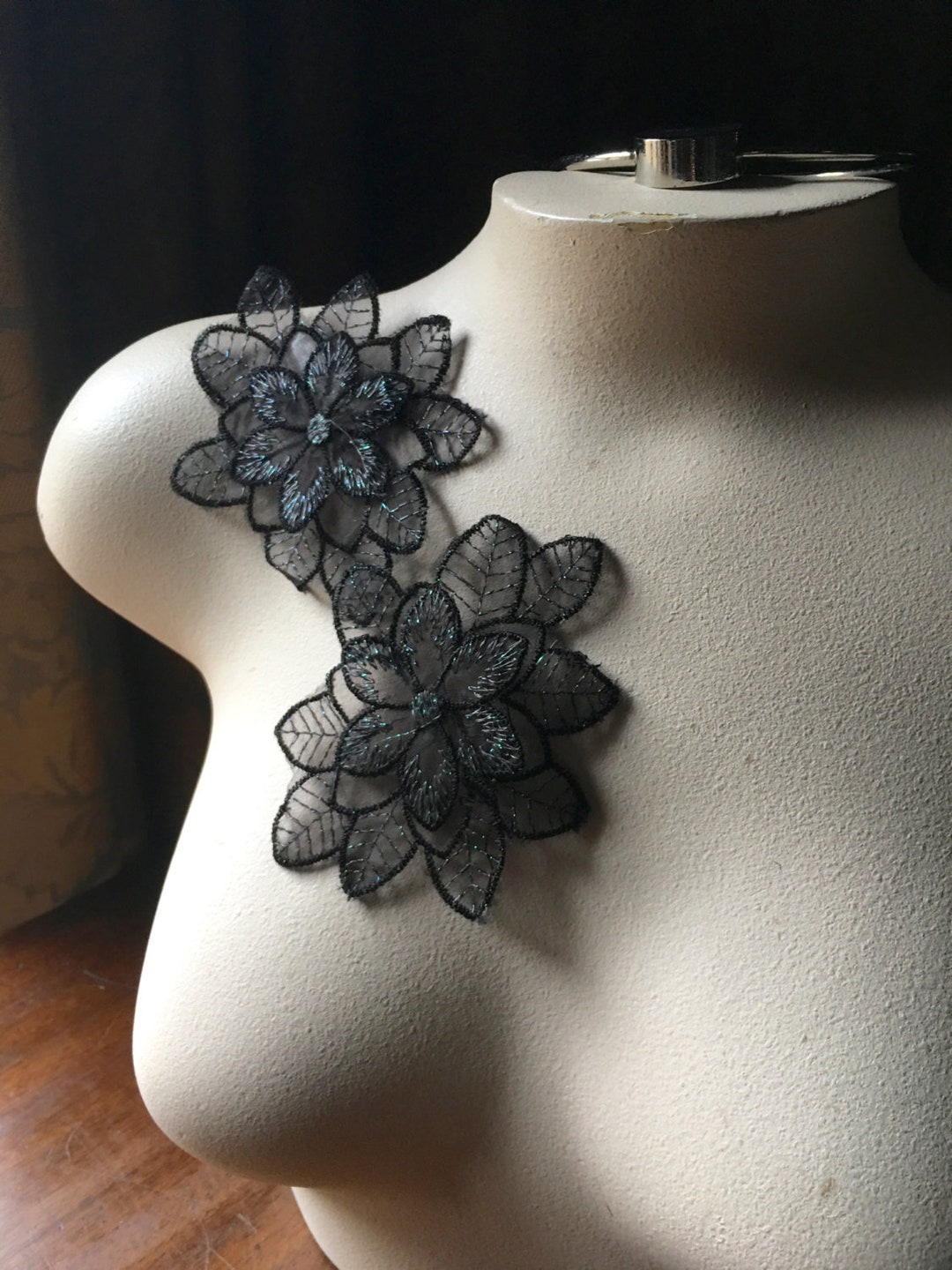 Black Iridescent Flower Appliques: Lyrical Dance, Ballet (second ...