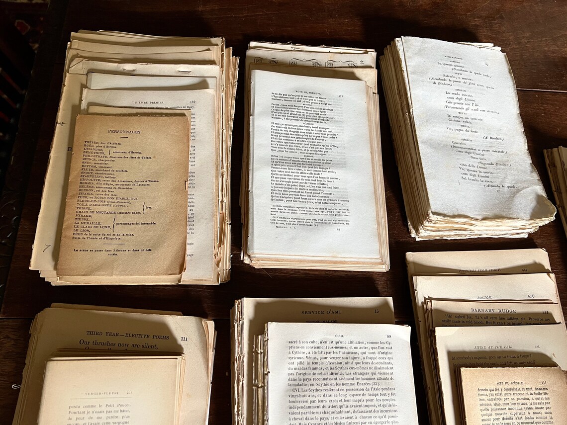 Antique Paper Book Pages 1700's to Early 1900's for - Etsy