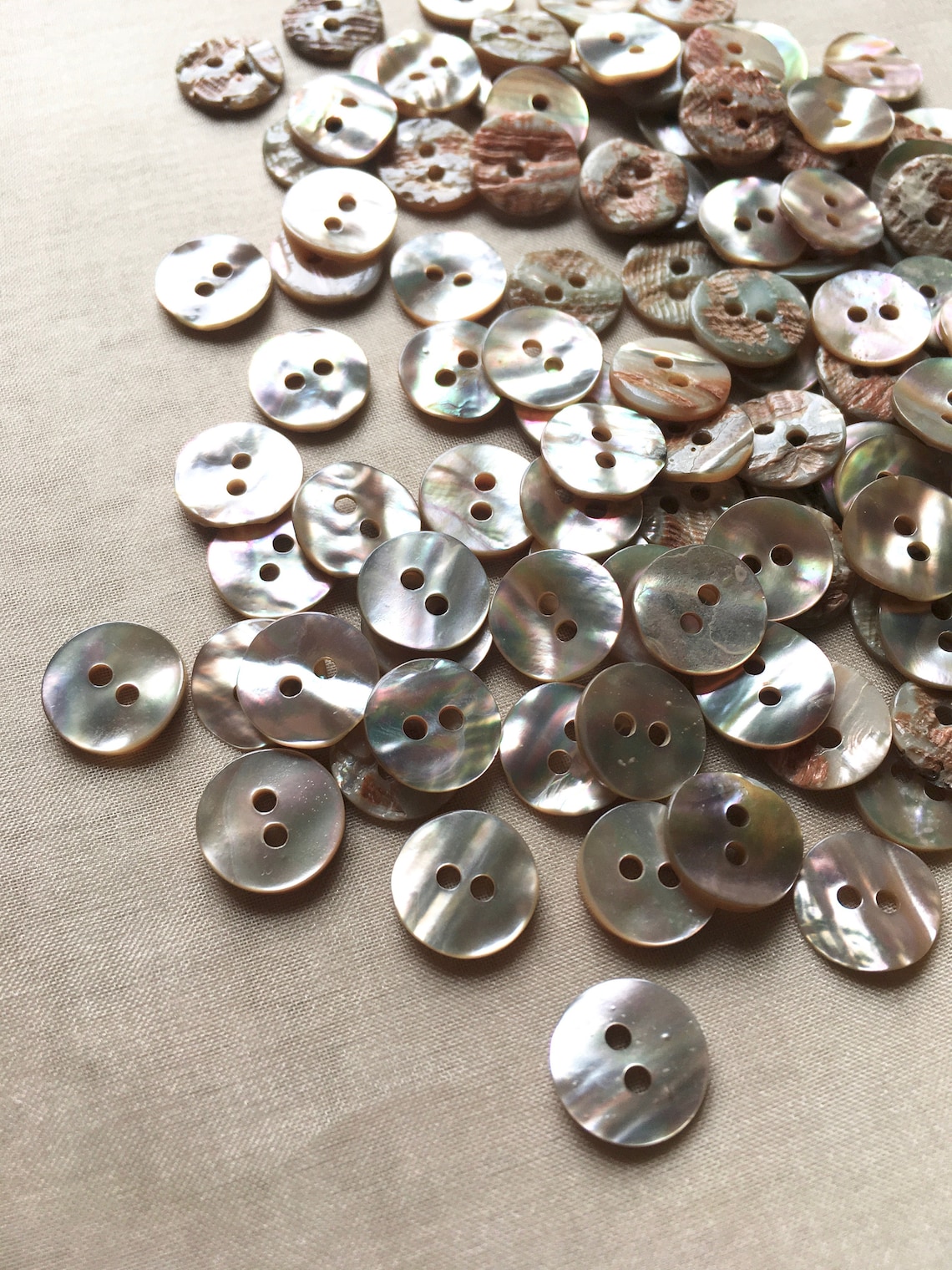 10 PINK Abalone Buttons 18L 11.5mm for Knitting, Jewelry, Garments ...