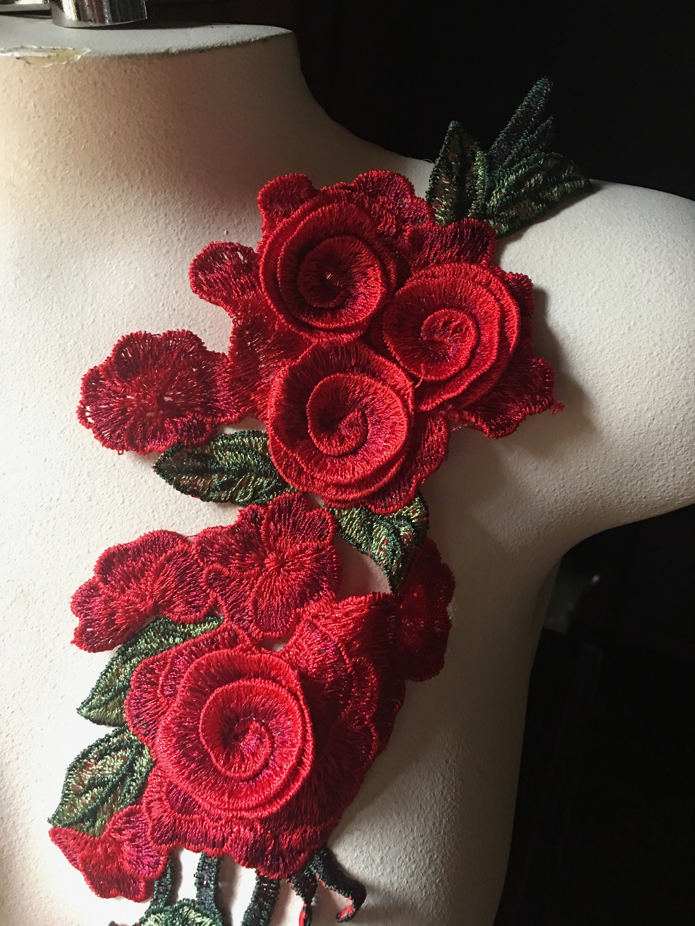 RED Rose Applique 3D Lace for Lyrical Dance Garments Costume | Etsy