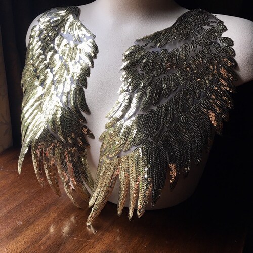SILVER Beaded WINGS Lace Applique Pair for Lyrical Dance | Etsy