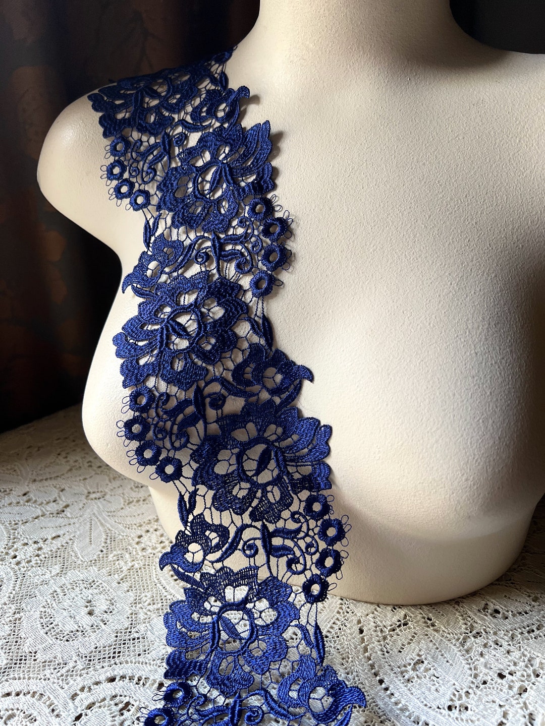 ROYAL BLUE Lace Venise for Garments, Costumes CL 6078 - Etsy