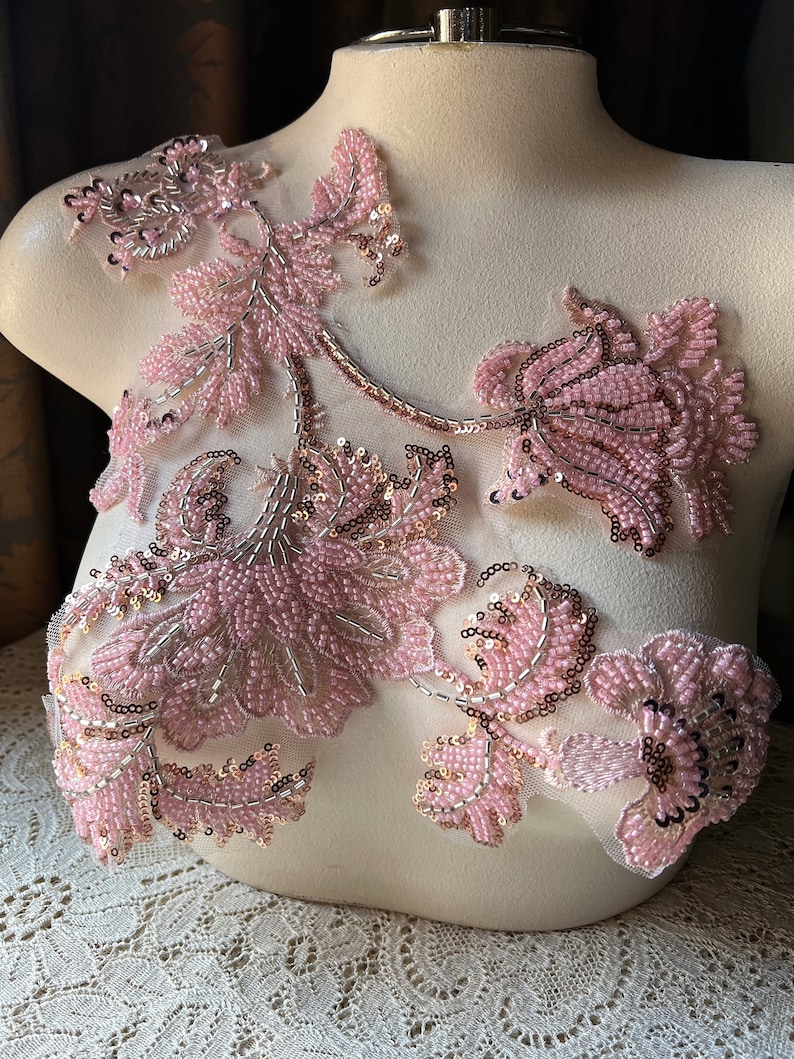 PINK & COPPER Applique #2 Beaded for Lyrical Dance, Ballet, Couture ...