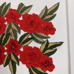 RED Rose Applique 3D Lace for Boho Bridal, Ballet, Lyrical Dance ...
