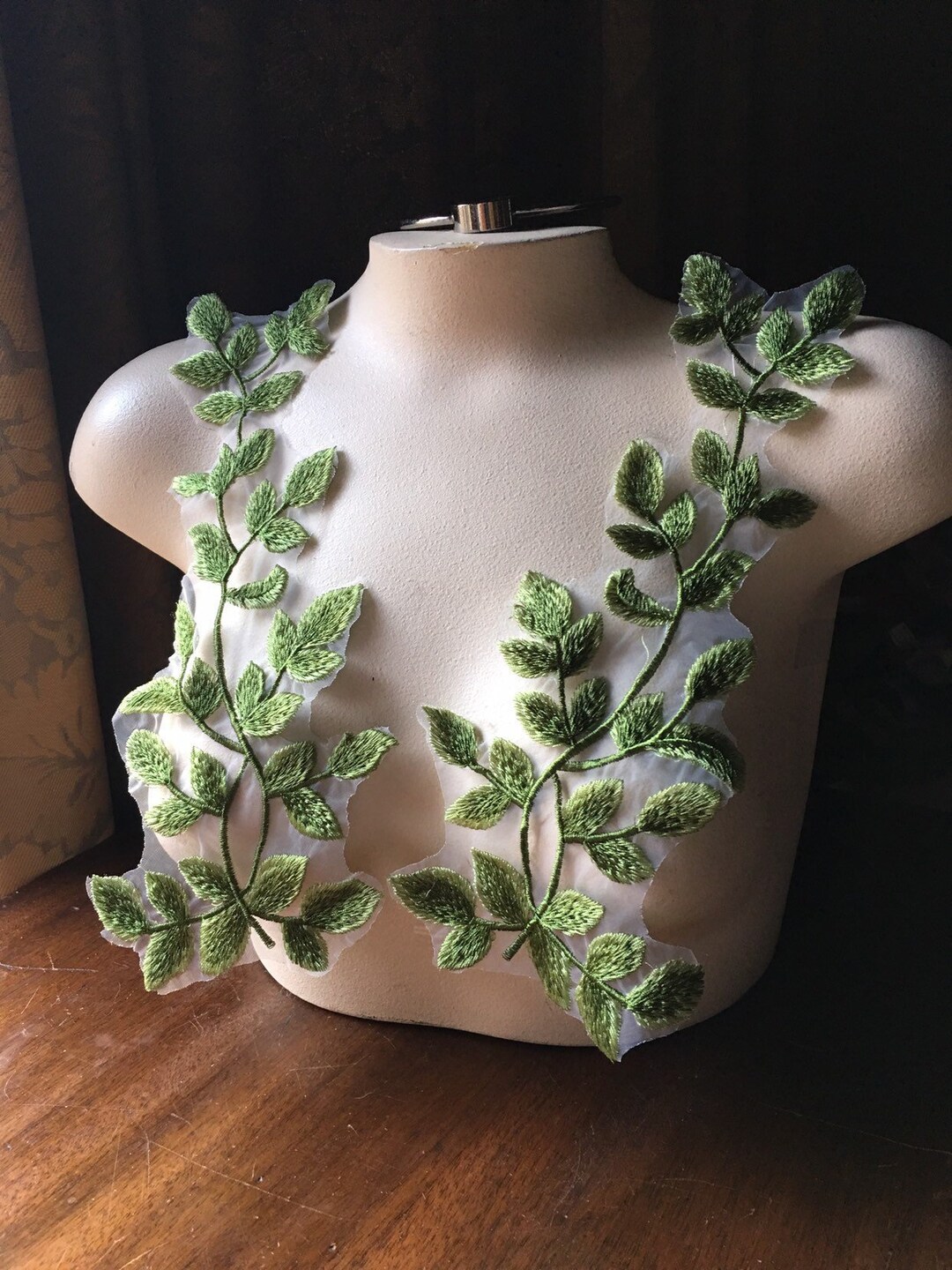 GREEN Leaves Vine Applique PAIR for Lyrical Dance, Garments, Costume ...