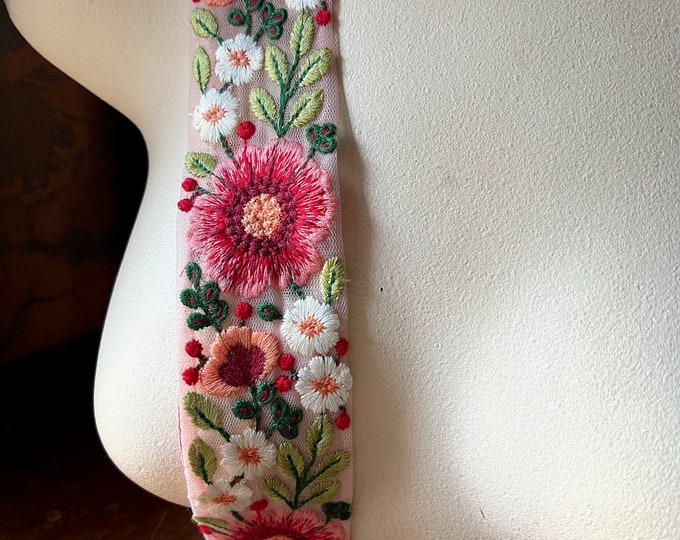 CORAL, Red, Orange Sari Trim Embroidered for Garments, Costume Design ...
