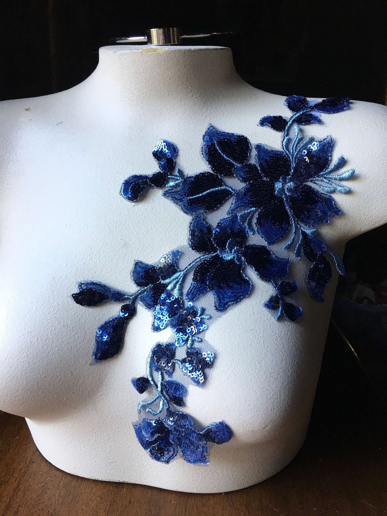 NAVY BLUE Applique Beaded With Sequins for Lyrical Dance - Etsy