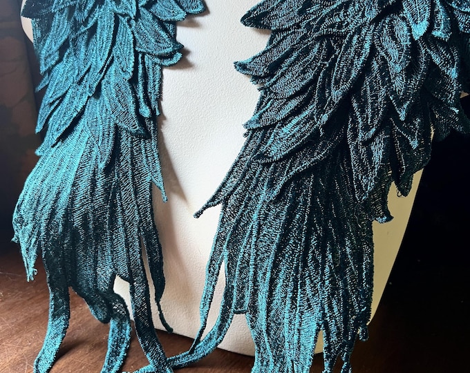 Black 3D Lace Wing Applique Pair: Costume Epaulettes (small) PR 380 ...
