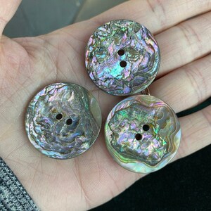 6 Abalone Buttons 44L 28mm for Knitting, Jewelry, Garments, Crafts BU ...