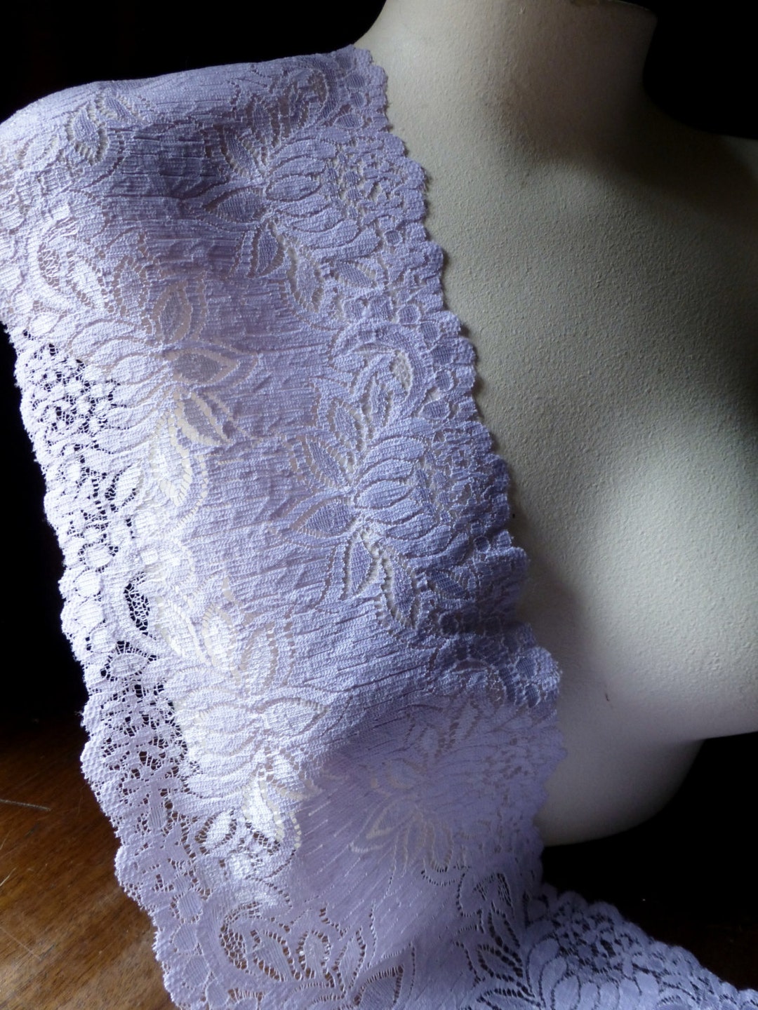 Lavender Stretch Lace Lotus Design for Lingerie STR 20 - Etsy
