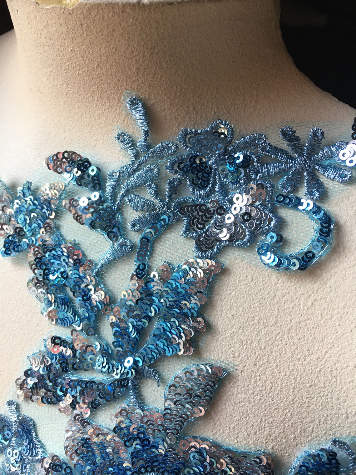 BLUE Applique Beaded With Sequins for Lyrical Dance Ballet - Etsy