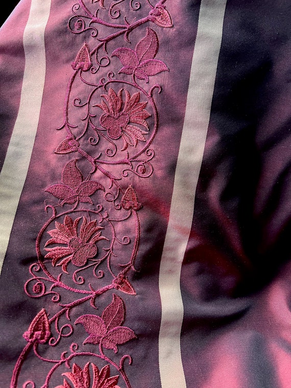 10 Wide PANEL RED & Gold Silk Embroidered Fabric for - Etsy