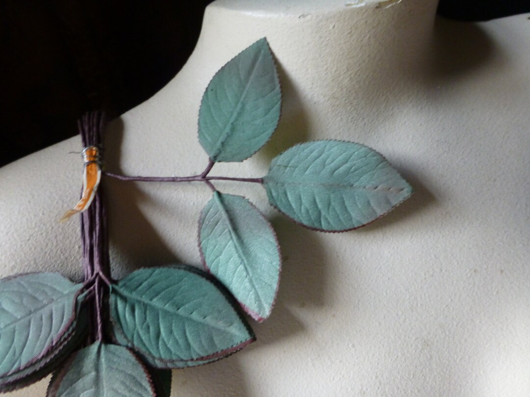 Green Leaves Vintage 6 Stems Japanese on Triple Leaf Stems for Bridal ...