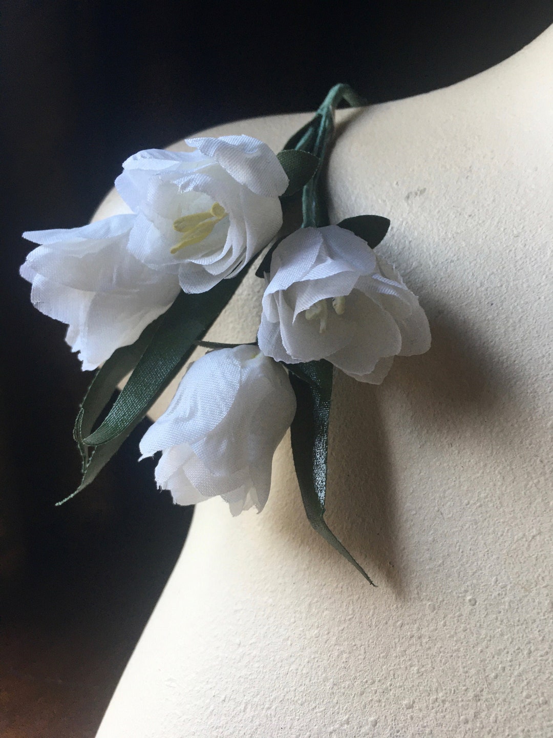 White Tiny Tulips Silk Vintage Flower for Bridal, Boutonnieres ...