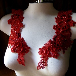 Sapphire Royal Blue Appliques Beaded Lace Applique PAIR for Lyrical ...