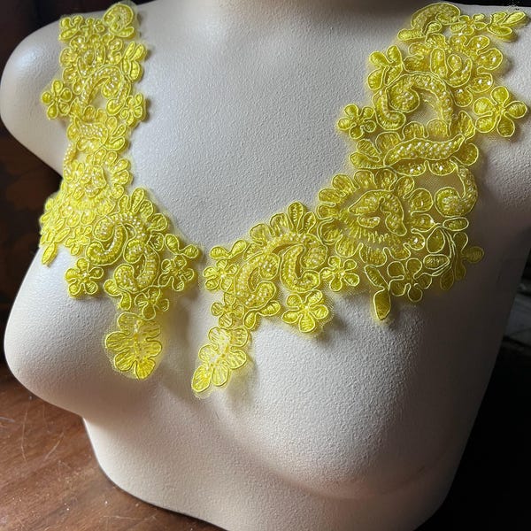 Yellow Lace Fabric - Etsy