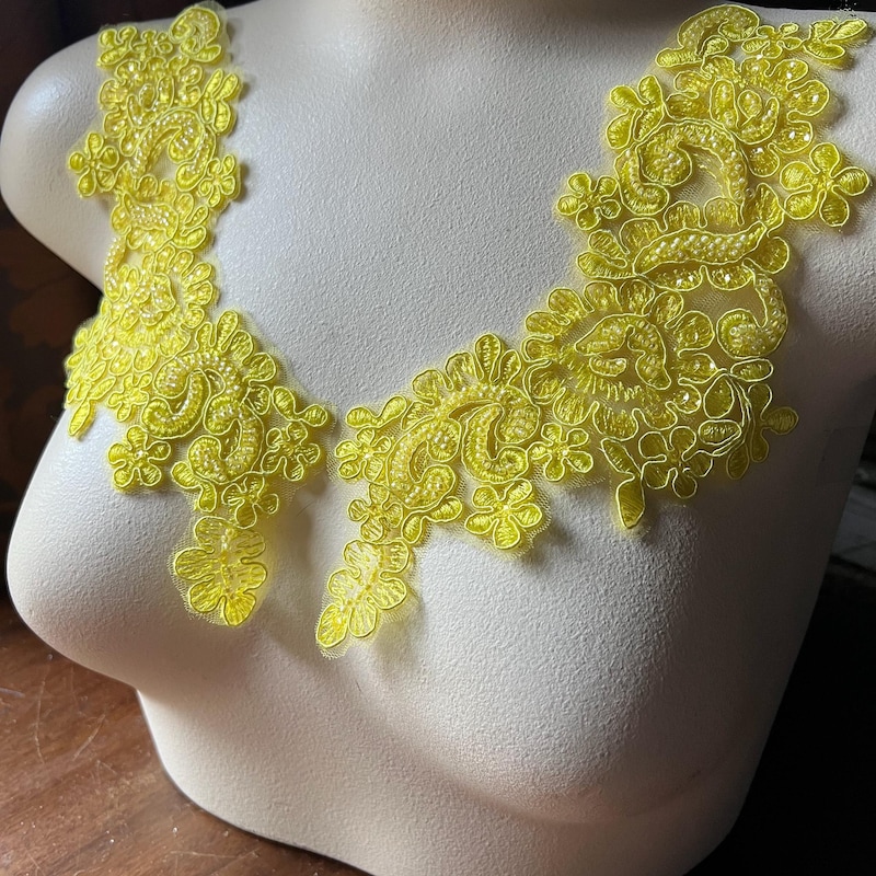 Beaded Lace Applique Pair - Etsy