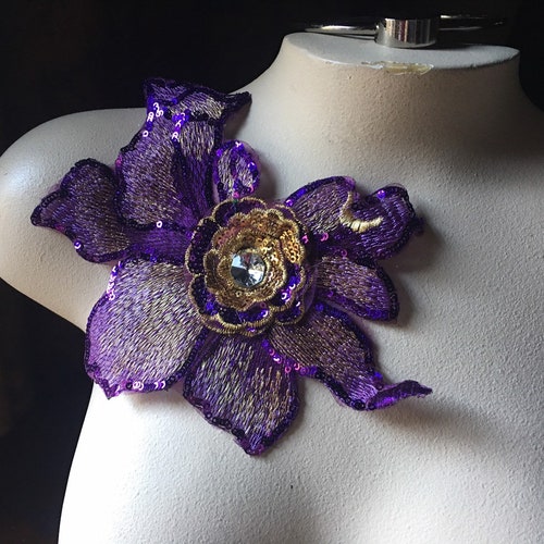 PURPLE 3d Applique Beaded With Sequins for Lyrical Dance - Etsy
