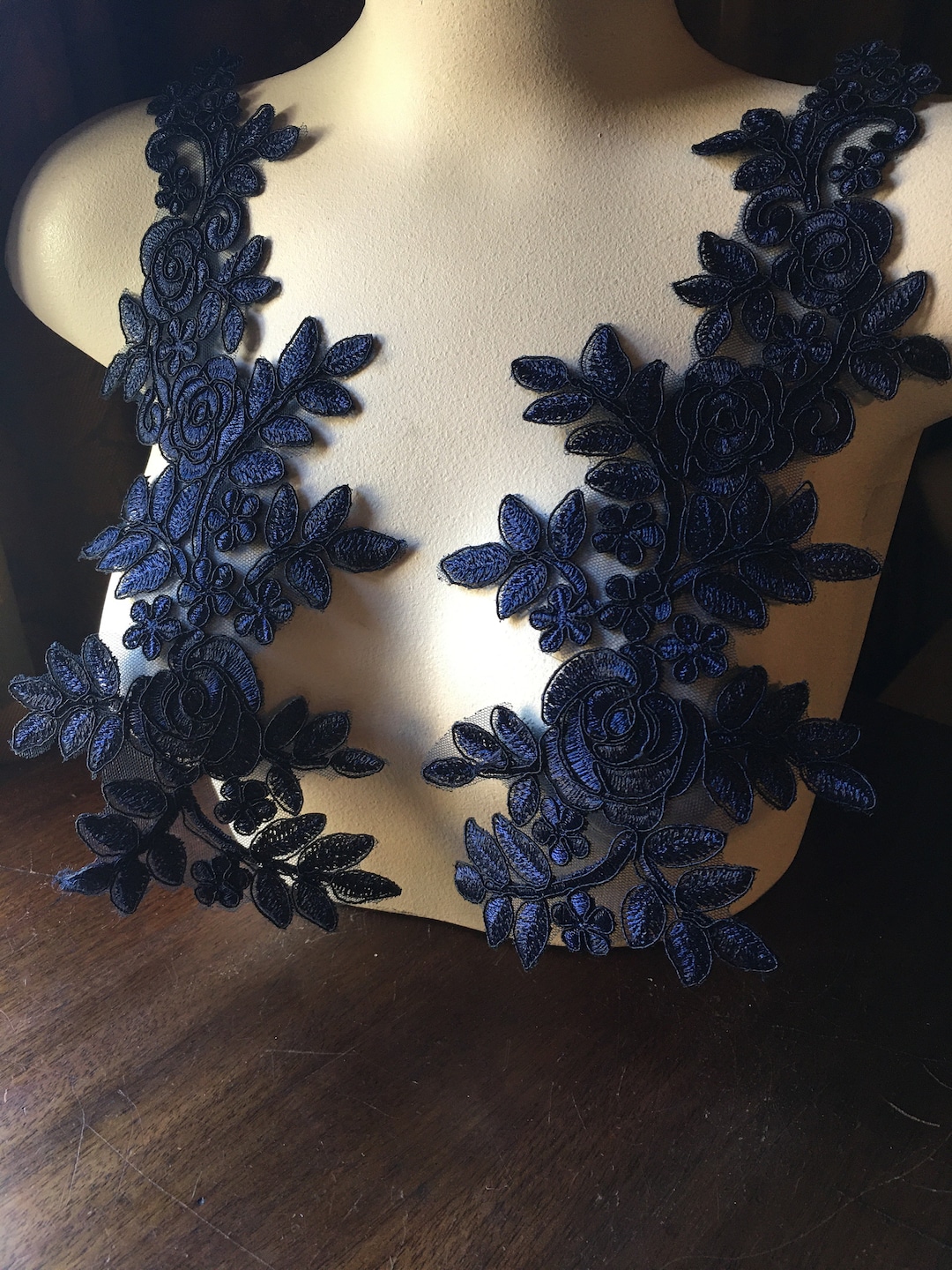 Seconds Navy Blue Applique Pair Large for Lyrical Dance, Bridal, Capes ...