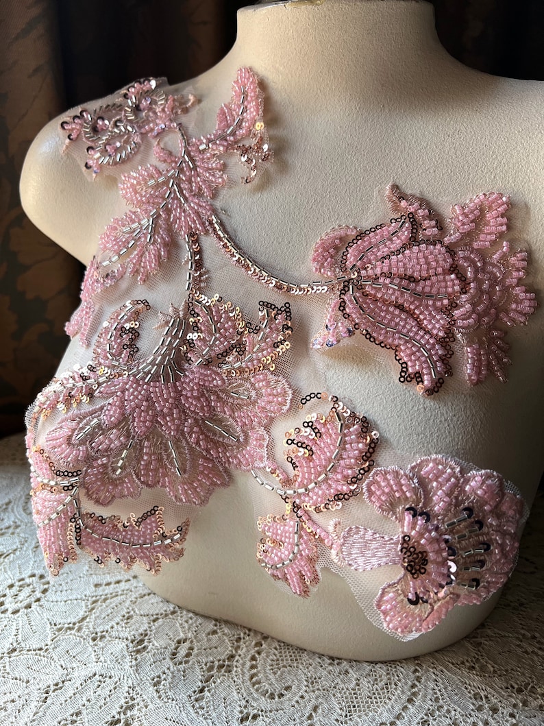 PINK & COPPER Applique #2 Beaded for Lyrical Dance, Ballet, Couture ...