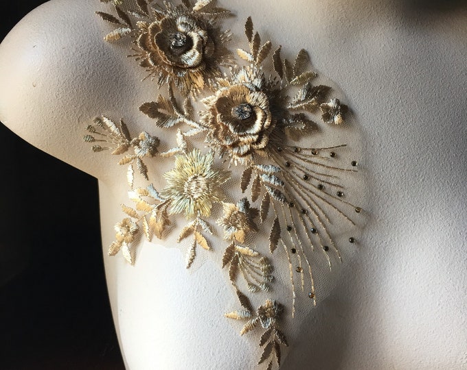 SECONDS GOLD Applique 3D Lace for Grad Gowns Garments - Etsy