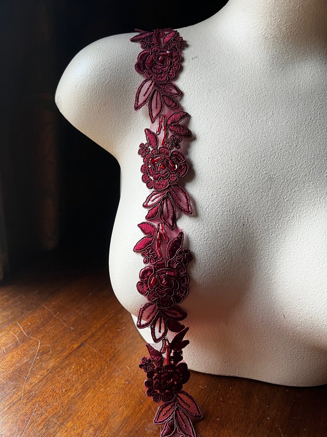 BURGUNDY Trim Beaded Trim for Lyrical Dance, Holiday, Christmas ...