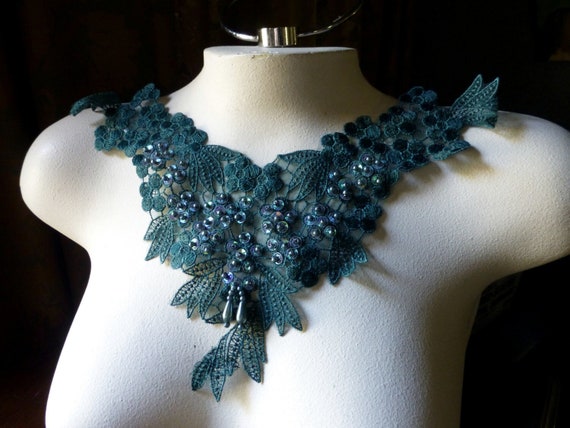 Hunter Green Applique Beaded Lace Applique for Lyrical Dance - Etsy