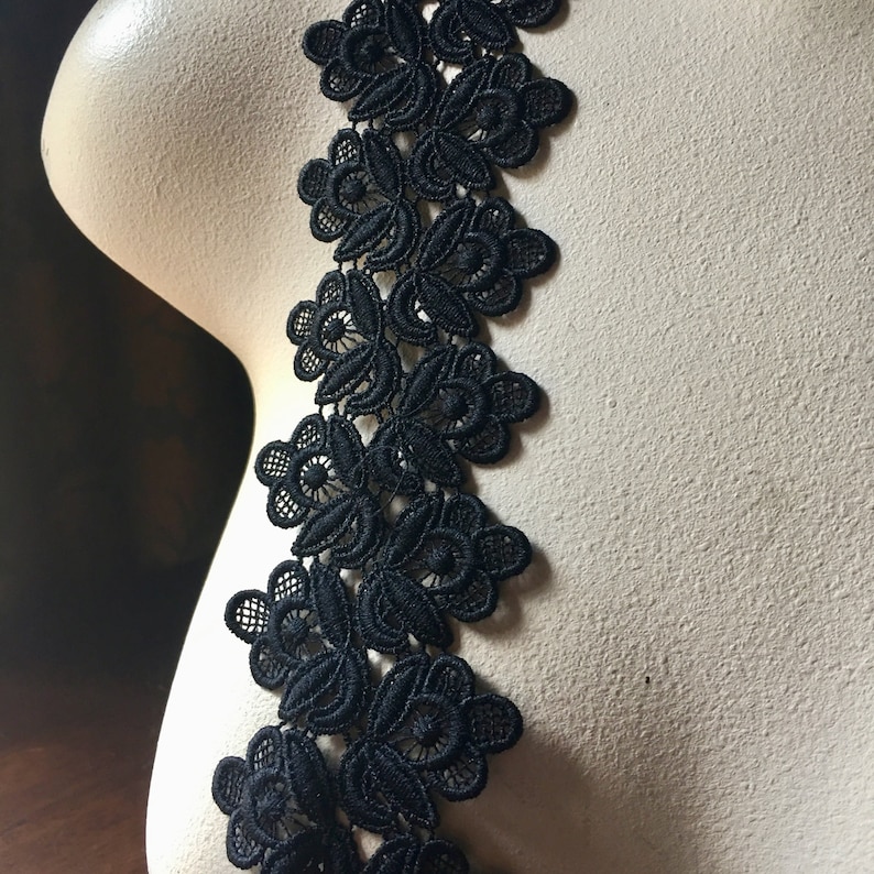 Encaje negro para prendas de vestir joyería diseño de | Etsy