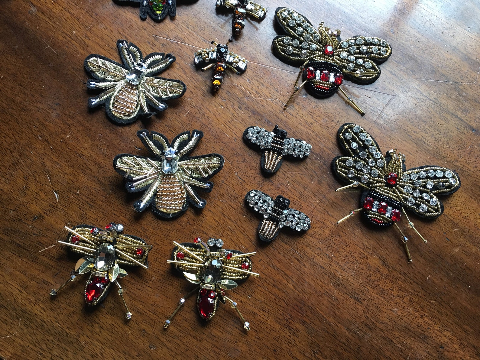 2 Insect Appliqués Small Bees Beaded Rhinestones for Jackets - Etsy UK