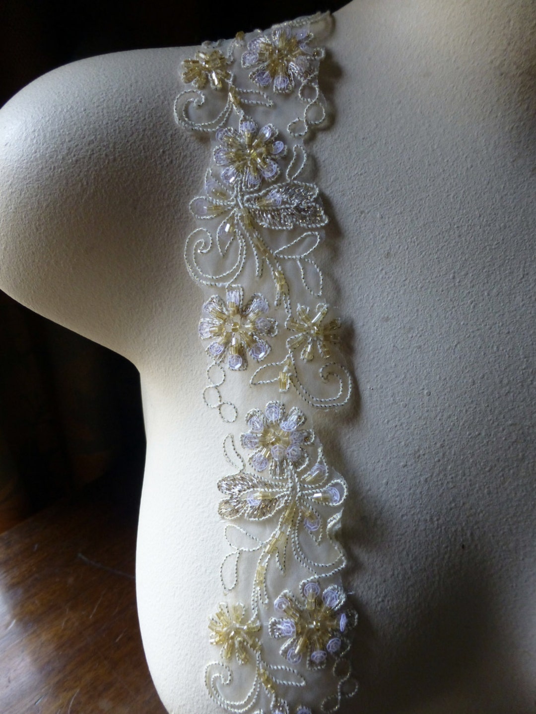 18" Gold Champagne Beaded Trim for Lyrical Dance, Costume or Jewelry ...