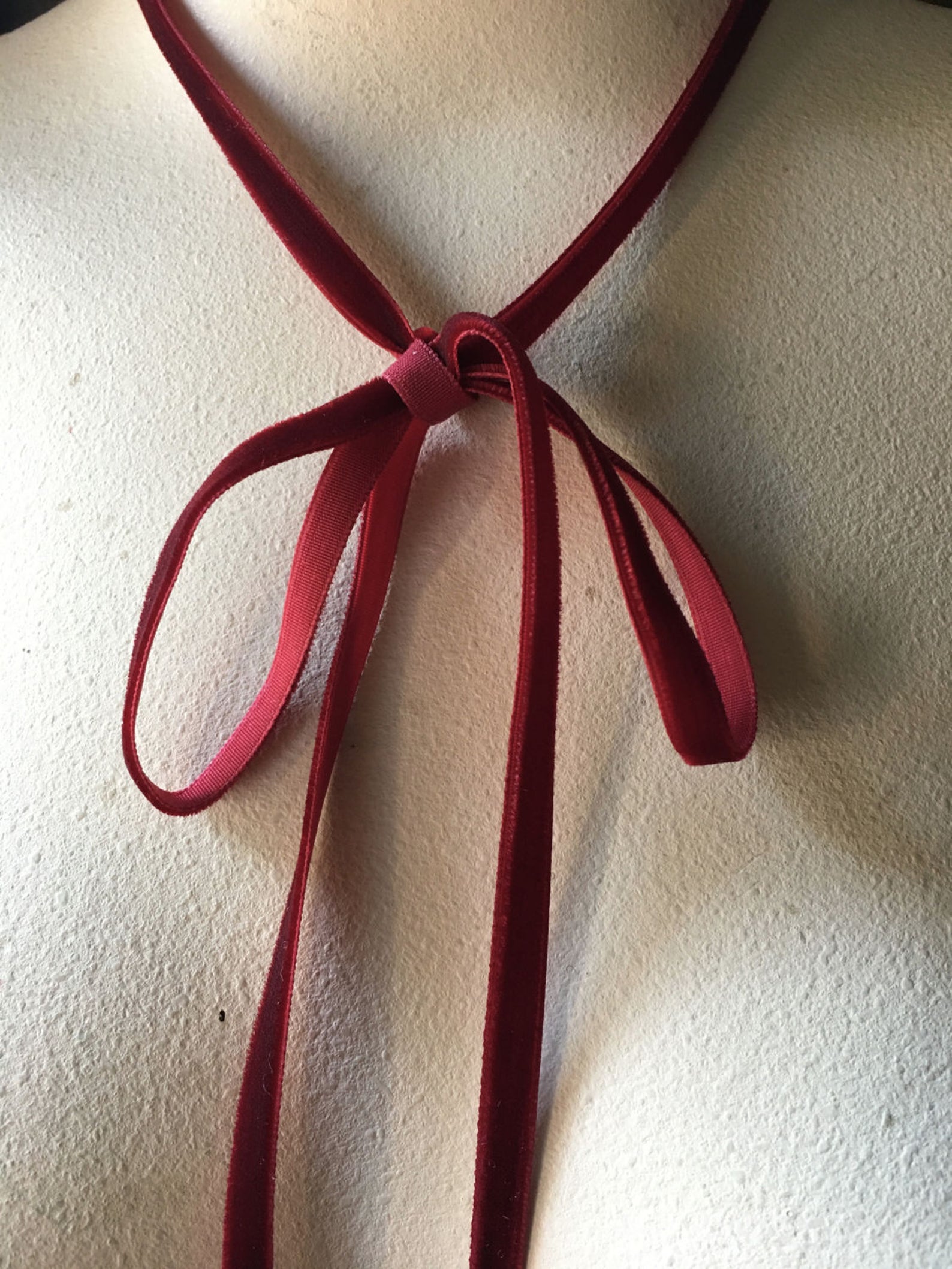 3 Yds. Dark RED Velvet Ribbon VERY Narrow for Bridal - Etsy