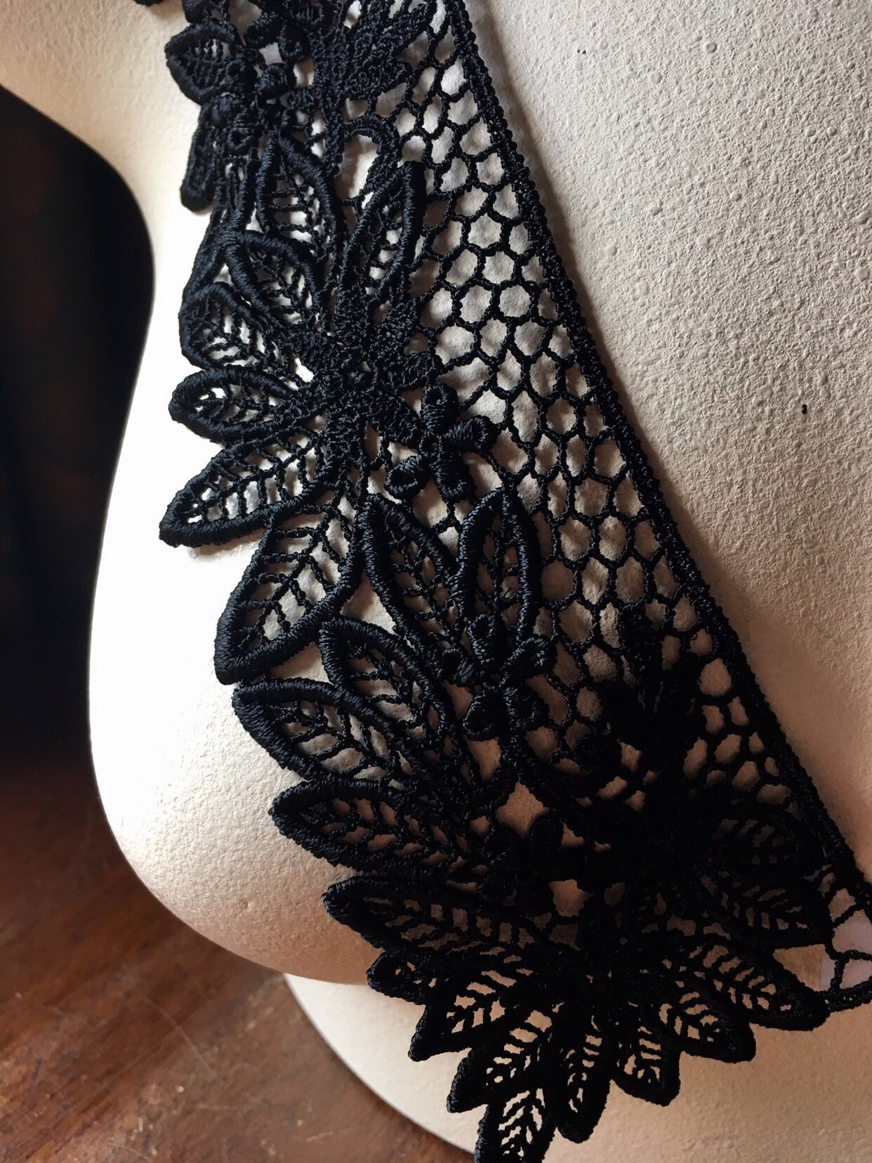 BLACK Lace Collar RBG Applique Pair for Collars Lace Jewelry - Etsy