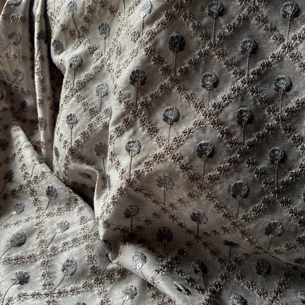 Grey Silk Fabric - Etsy