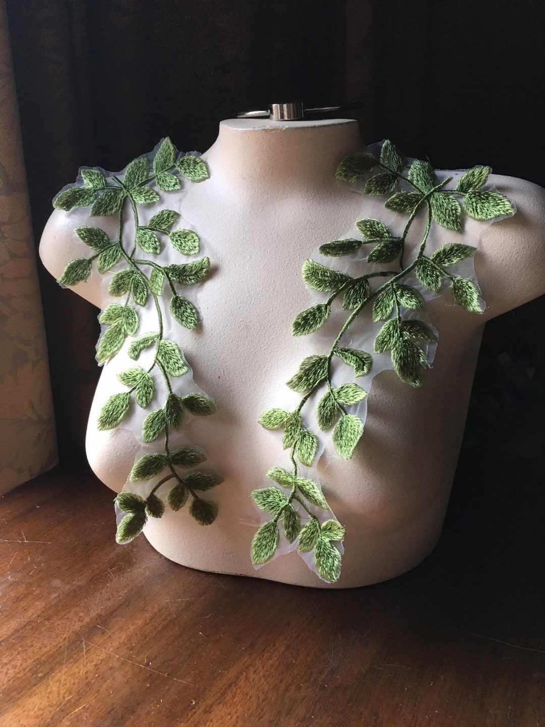 GREEN Leaves Vine Applique PAIR for Lyrical Dance, Garments, Costume ...