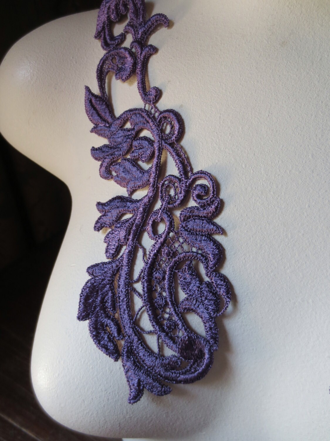 Purple Lace Applique PAIR Venise Lace for Garments Bridal - Etsy