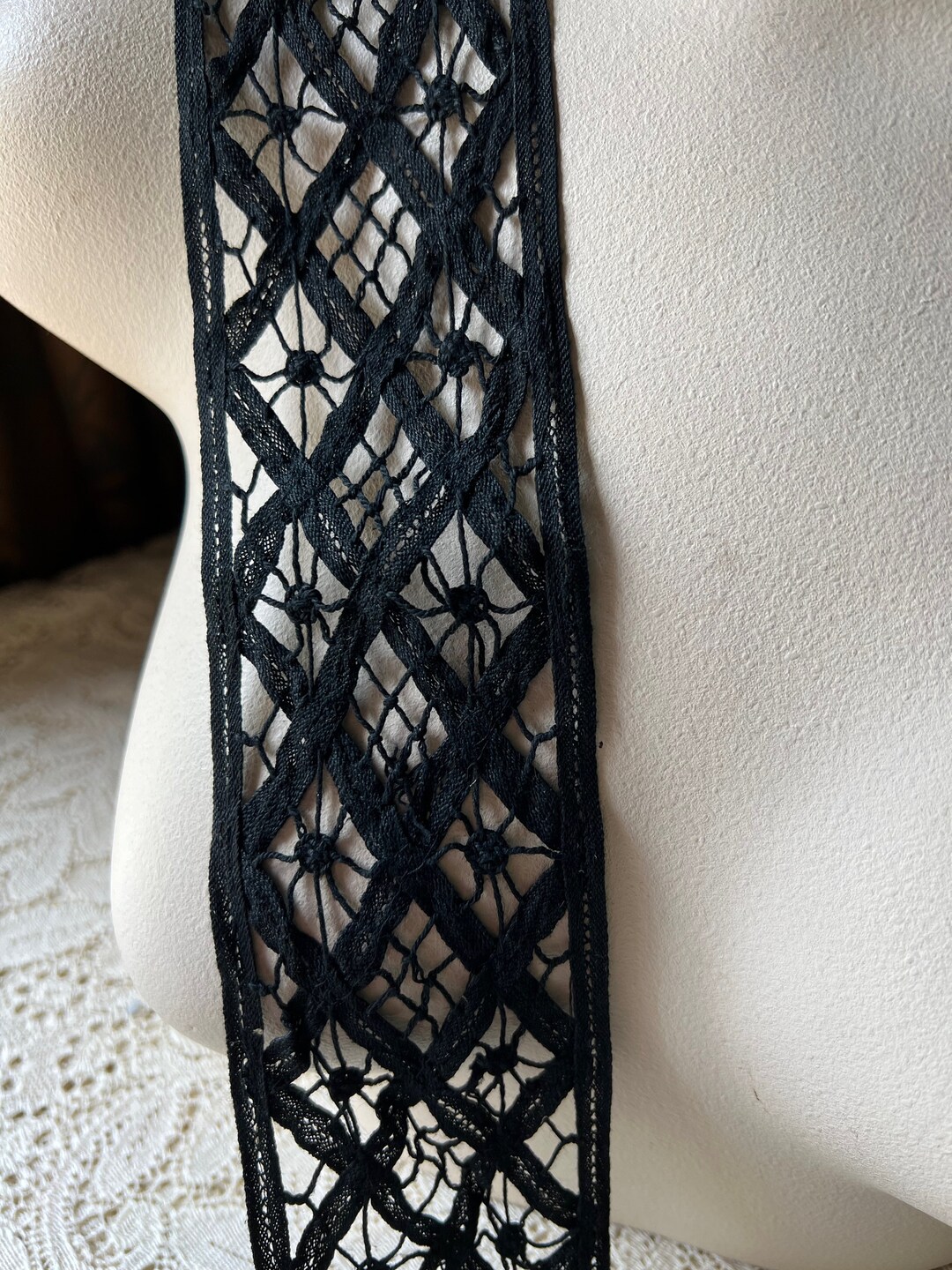 BLACK Battenburg Lace Trim for Garments, Costumes L 4047 - Etsy
