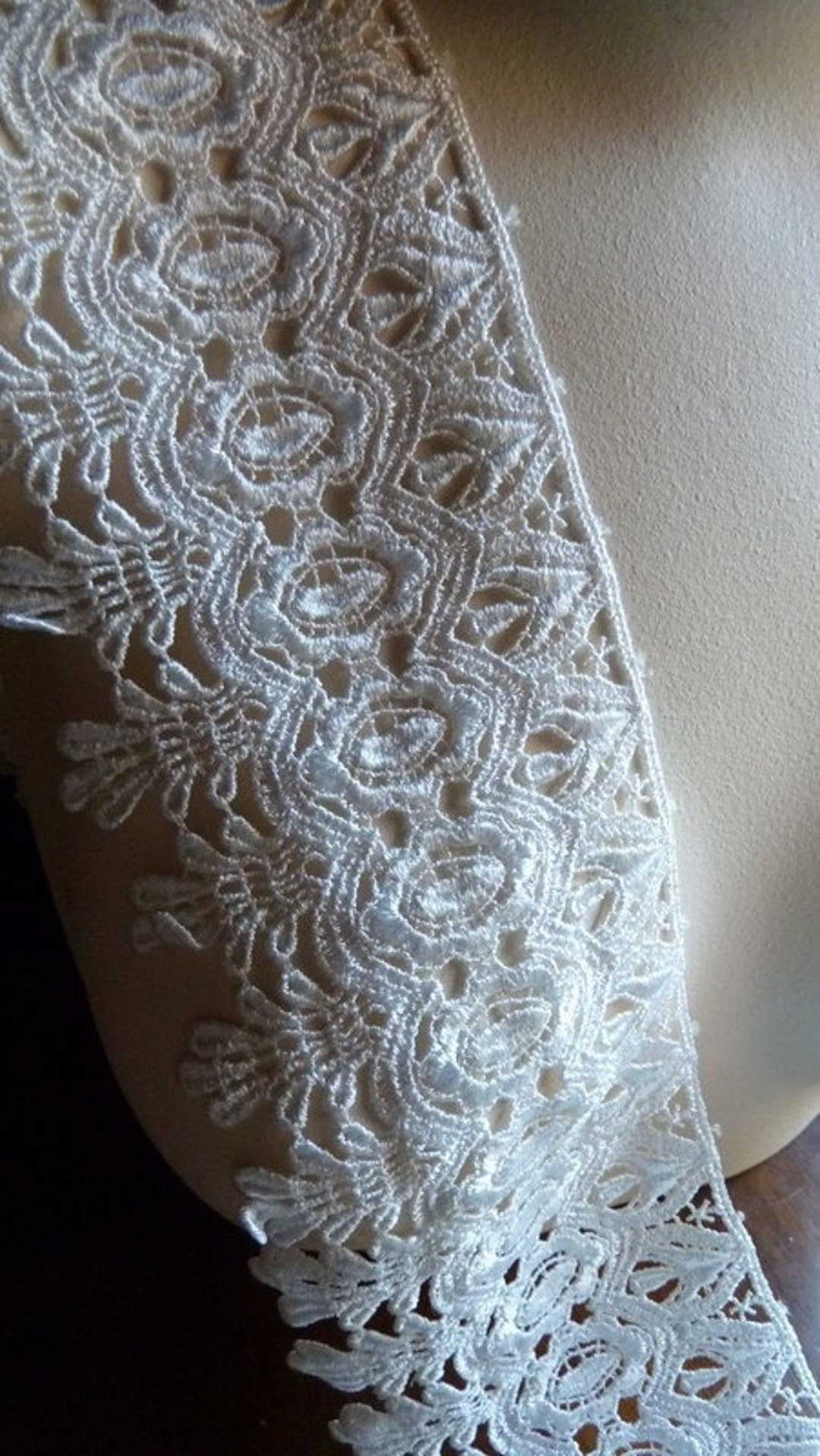 Ivory Lace Venise Style for Bridal Accessories, Cuffs, Jewelry or ...