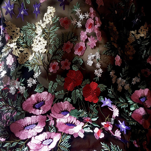 Embroidered Fabric - Etsy