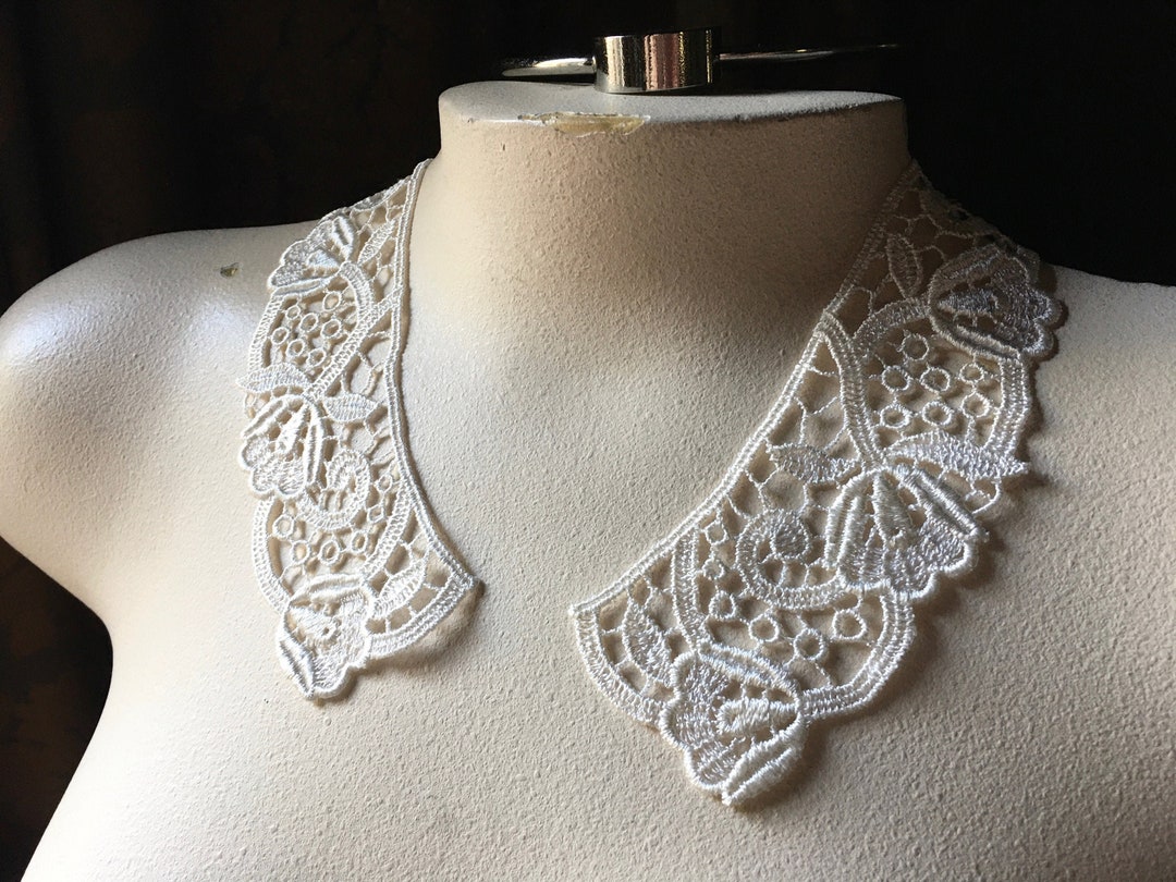 Ivory Lace Collar Applique Pair: Vintage Rayon RBG Design PR 400 - Etsy