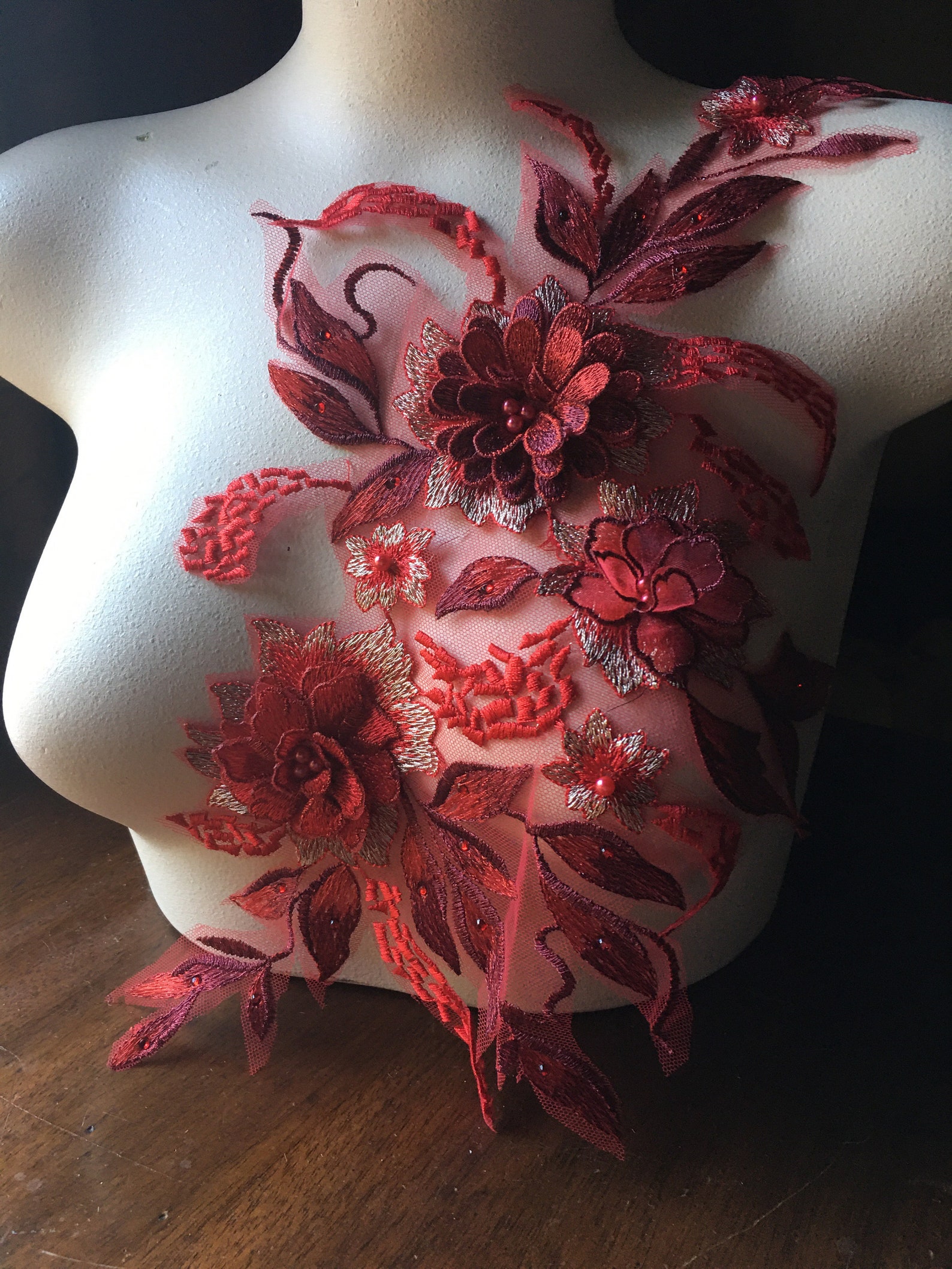 RED & GOLD 3D Applique Beaded 2 for Lyrical Dance Ballet - Etsy