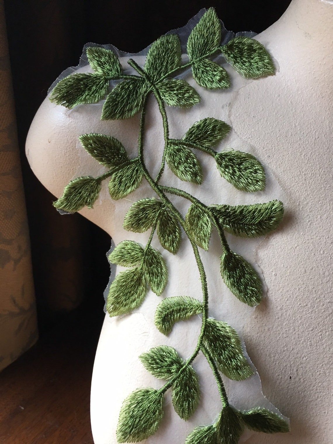 GREEN Leaves Vine Applique PAIR for Lyrical Dance, Garments, Costume ...