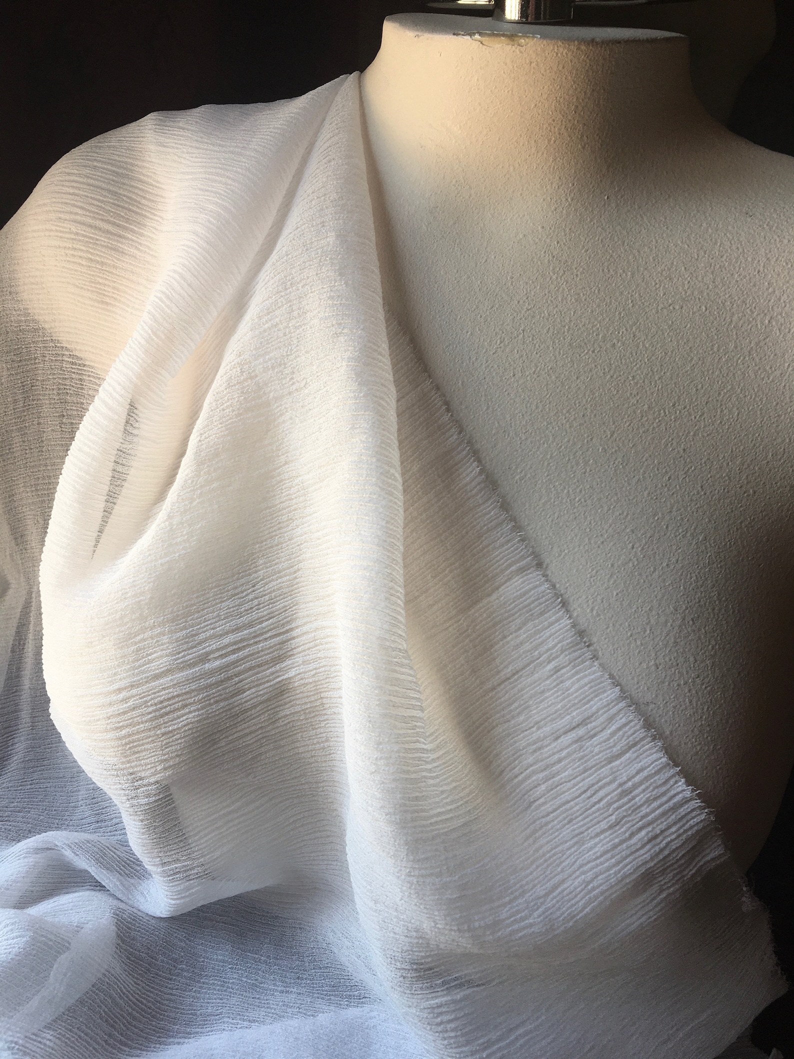 100% IVORY SILK Chiffon Crinkle Fabric for Bridal Garments - Etsy