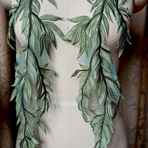 SECONDS 2 Green Vine Leaf Appliqus for Lyrical Costumes, Cosplay ...