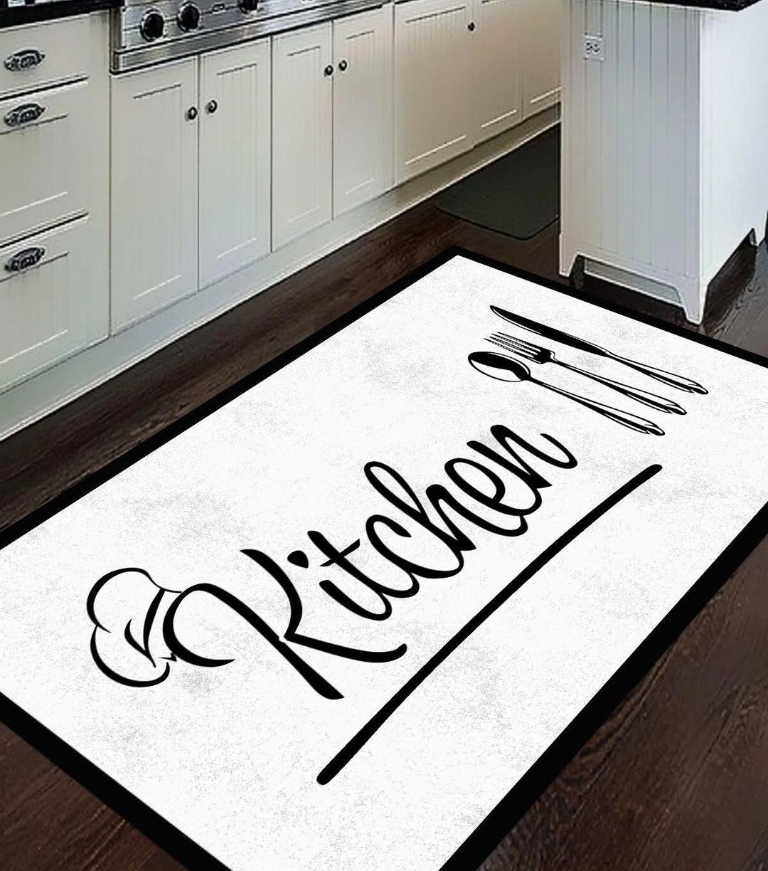 Chef Themed Kitchen Rug | Modern Area Rugs | Housewarming Gift | Rustig ...