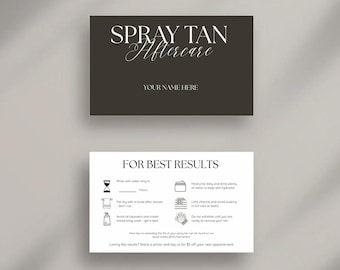 Spray Tan Aftercare Card Template - Etsy