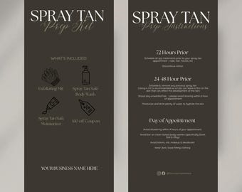 Spray Tan Prep Kit Card Template for Canva - Etsy