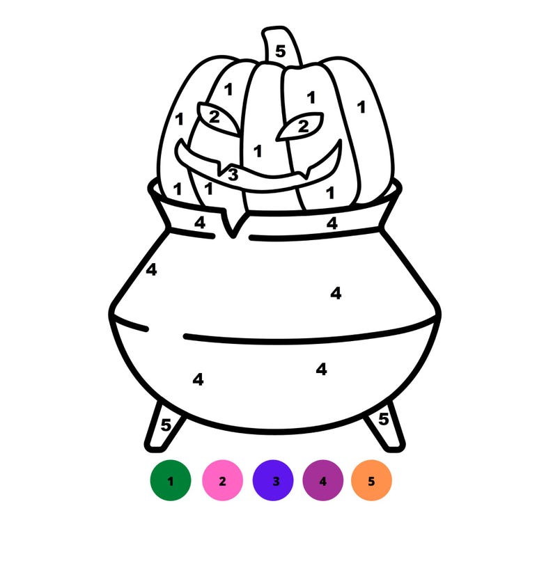 Color by Number Halloween Activity for Kids - Etsy