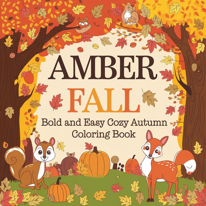 Autumn Coloring Book for Kids and Adults - Etsy