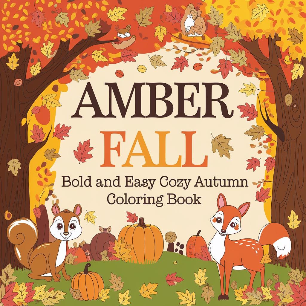 Autumn Coloring Book for Kids and Adults - Etsy